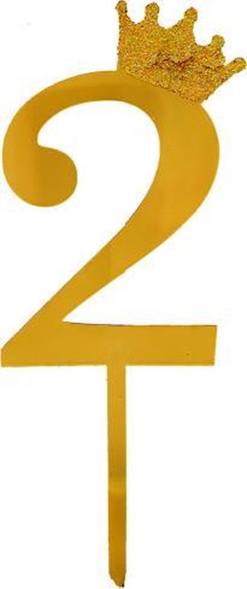 Cake - Taart Topper Cijfer 2 Goud Klein. Taartdecoratie. Tasty Me. | bol.com