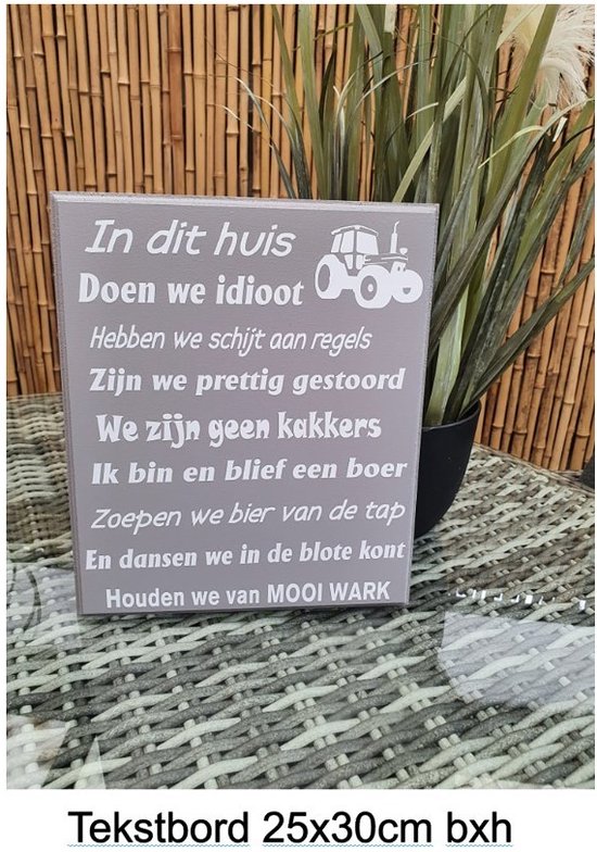 Tekstbord wandbord - Boeren spreuken & quotes met teksten - Hout ...