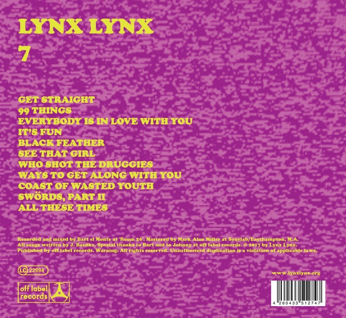 Lynx Lynx - 7 (CD), Lynx Lynx | CD (album) | Muziek | bol.com