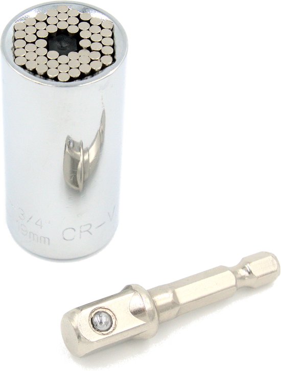Universele dopsleutel "Gator Grip", inclusief adapter, voor op je ...