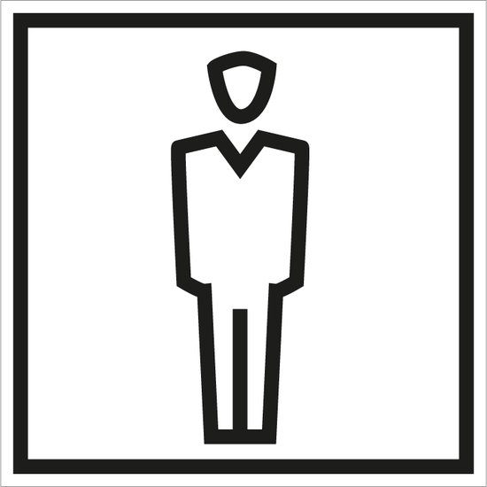 WC heren sticker 100 x 100 mm | bol