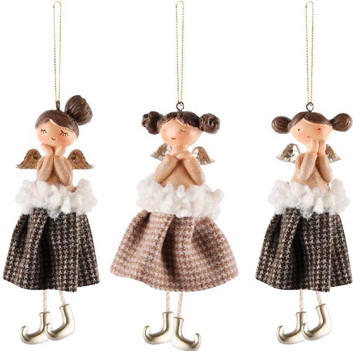 Engel Set van 3 engeltjes hangers Resina en stof 23 cm | bol.com