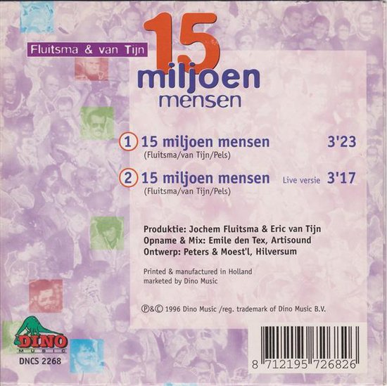 15 Miljoen Mensen, Fluitsma & Van Tijn | Muziek | bol