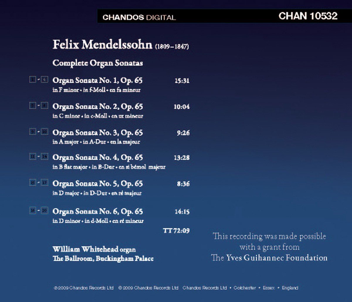 William Whitehead - Mendelssohn: Complete Organ Sonatas (CD), William ...