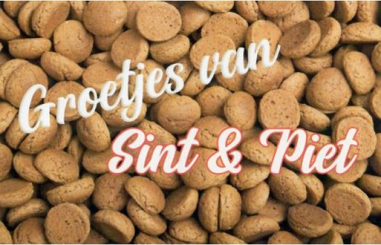 Groetjes van Sint en Piet. Een kaart vol met pepernoten! Kan jij alle ...