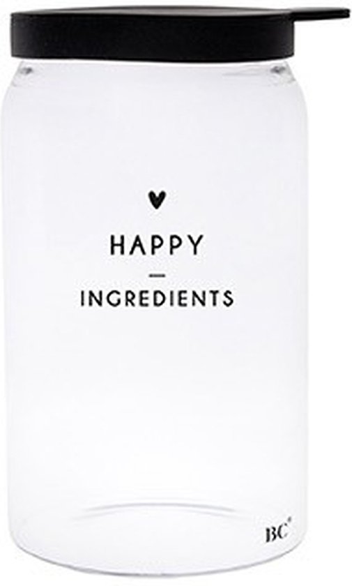 Glazen voorraadpot XS - Happy ingredients | bol