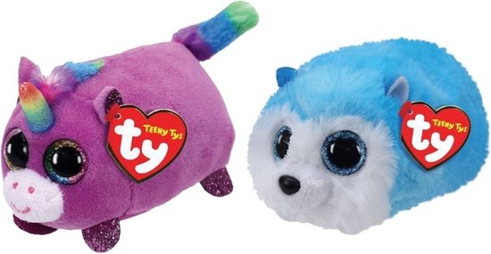 Ty - Knuffel - Teeny Ty's - Rosette Unicorn & Slush Husky | bol