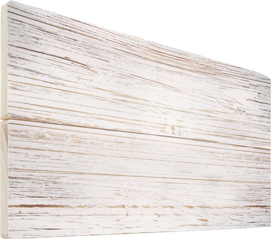 Décoration murale bois - Structure de planches blanches - 60x40 cm ...