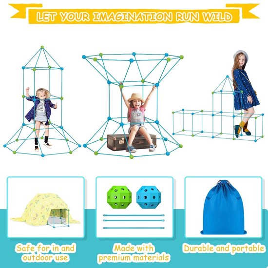 BOTC Constructie speelgoed - 32 ballen + 51 sluitstukken + kleed - Bouw ...