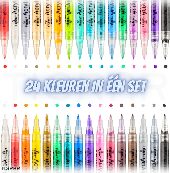 Tigrar Acryl Stiften - Acrylstiften Voor Stenen Schilderen | bol
