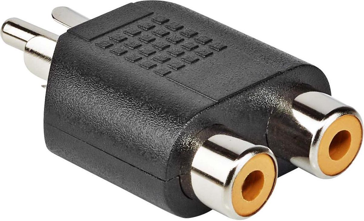 Tulp verloopstekker - 2x tulp female naar tulp male - Zwart - Allteq | bol