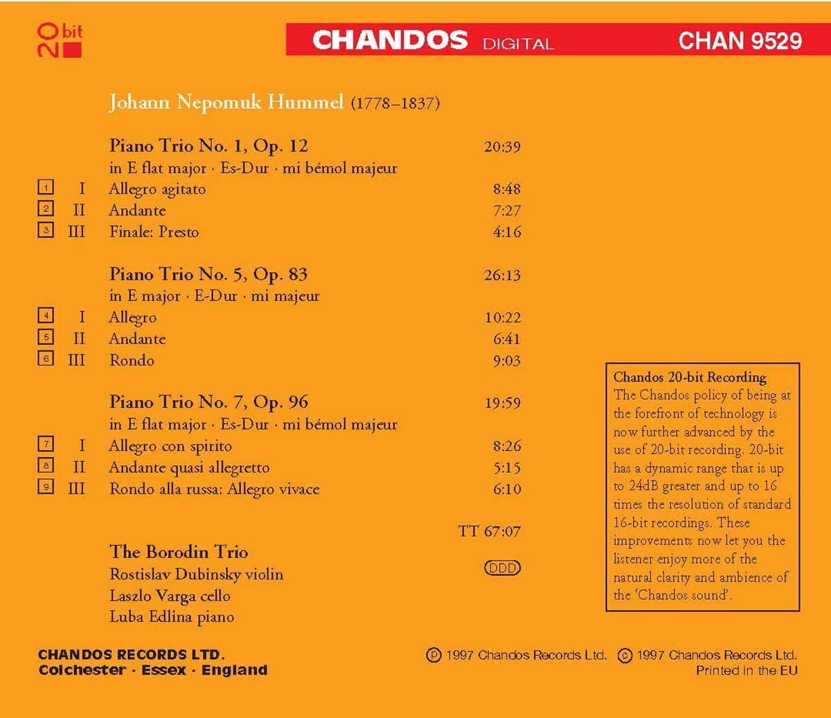 Borodin Trio - Piano Trios (CD), Borodin Trio | CD (album) | Muziek | bol.com