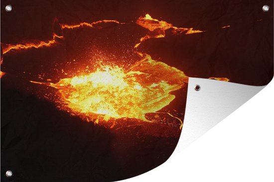 Tuinposter - Tuindoek - Tuinposters buiten - Gloeiende lava stromend ...