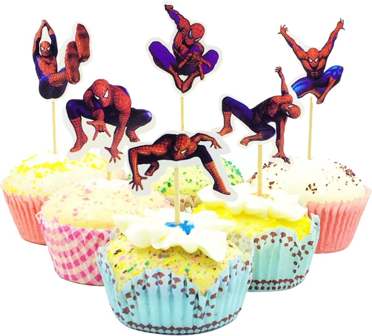Spiderman Cupcake prikkers - cocktailprikkers - SPIDERMAN - Cupcake ...