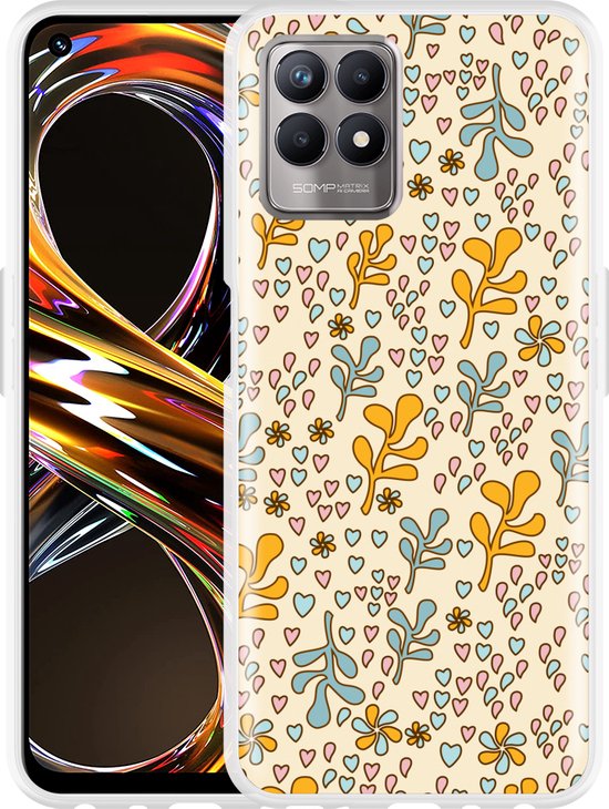 Realme 8i Hoesje Doodle Flower Pattern - Designed by Cazy | bol