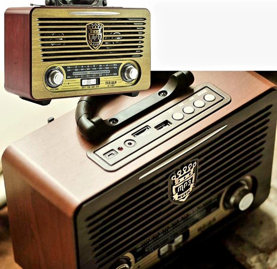 Retro Design Radio-Digitaal-USB- Bleutooth - Oplaadbaar- Vintage | bol