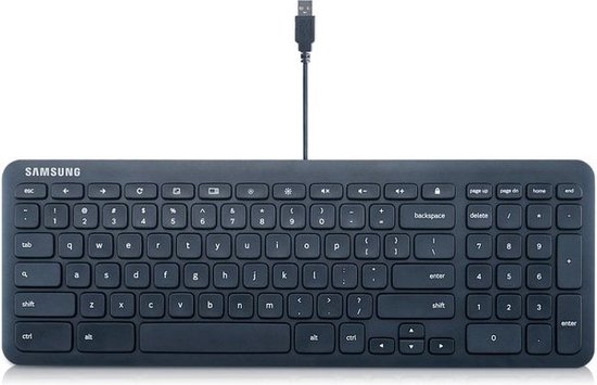 SAMSUNG Toetsenbord QWERTY USB Bedraad Chrome Zwart | bol