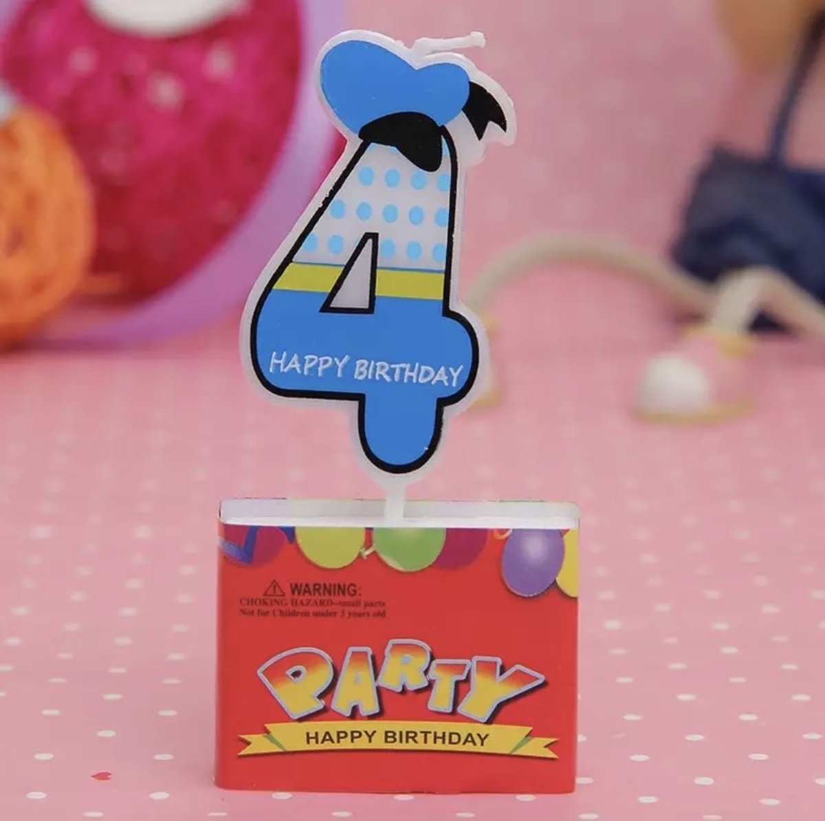 Akyol - Verjaardagskaars 4 jaar - Verjaardag 4 jaar - Cijferkaars 4 ...