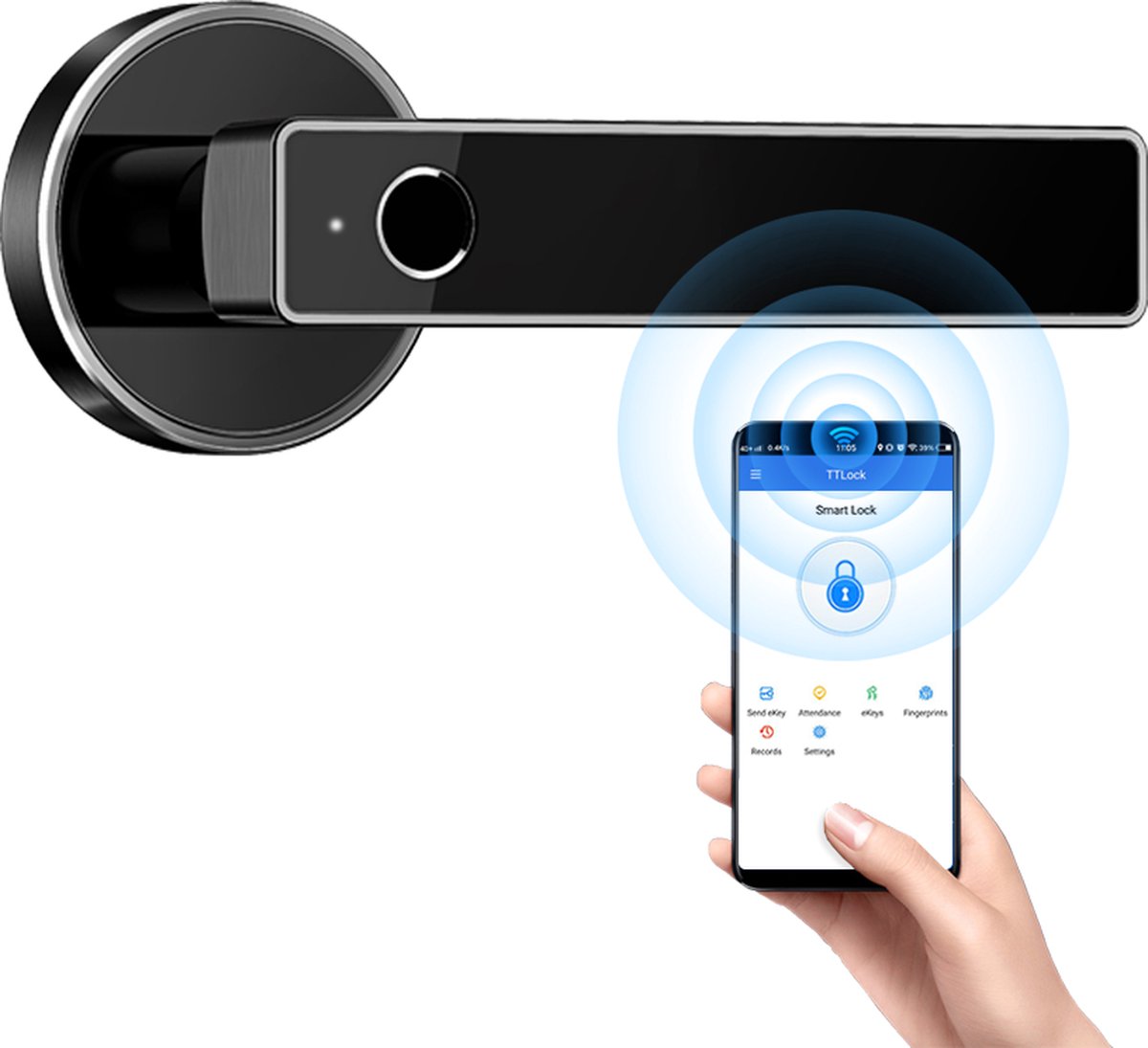 Keepad Smart Lock - Slimme Deurklink - Vingerprint - bluetooth - APP ...