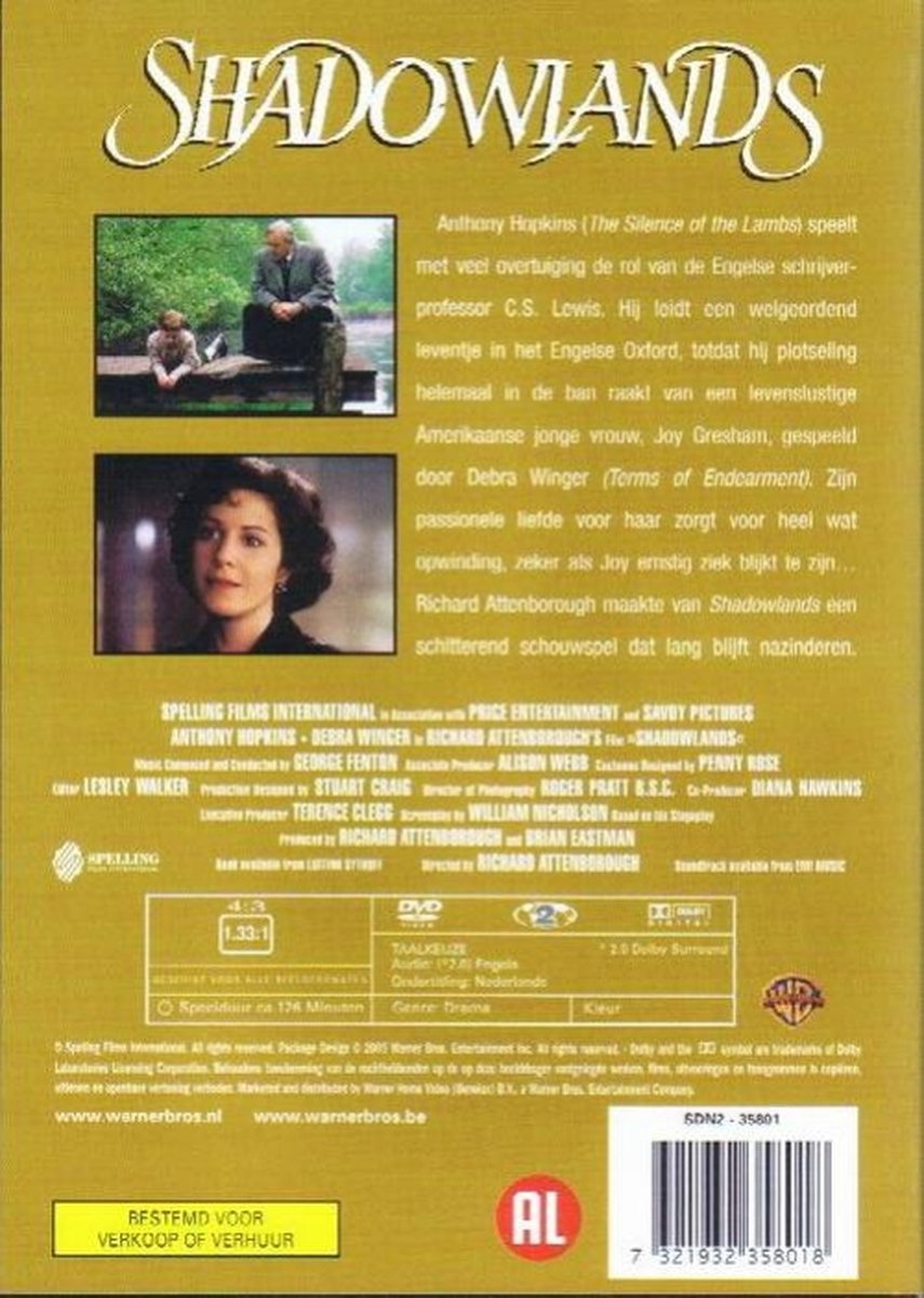 Shadowlands (Dvd), Debra Winger | Dvd's | bol.com