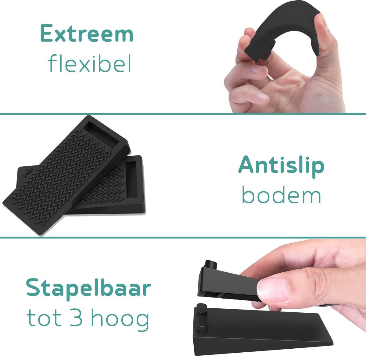 Deurstopper - Stapelbaar - Deurbuffer - Deurvastzetter - Deur wig ...