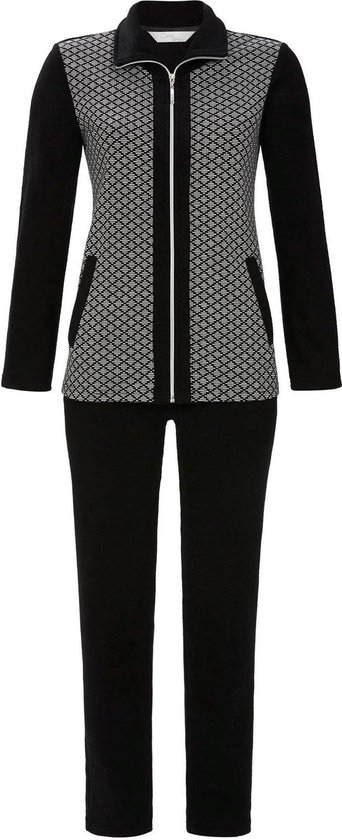 Ringella dames Huispak - met rits - Black Squares - 44 - Zwart | bol.com