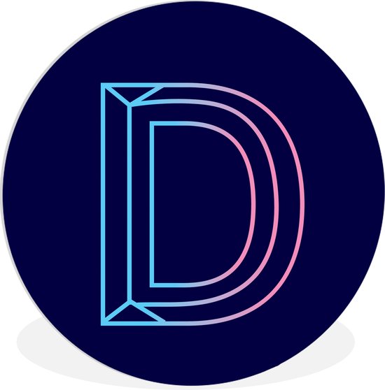 WallCircle - Wandcirkel ⌀ 60 - Een illustratie van de letter D in twee ...