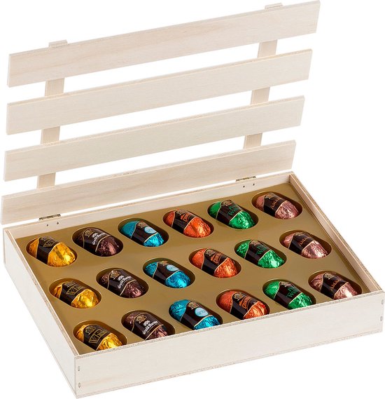 Chocoladecadeau | Leonidas Bonbons | Luxe Houten Kistje | 18 Likeur ...