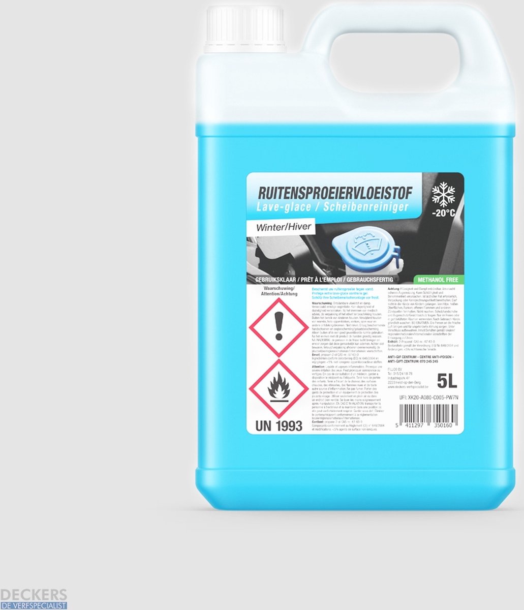Ruiten ontdooier - Winter ruitenvloeistof - Antivries -20°C - 5L | bol