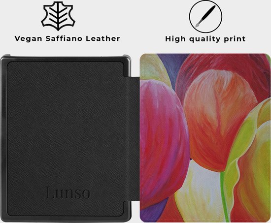 Lunso - Geschikt voor Kobo Aura Edition 1 hoes (6 inch) - Vegan ...