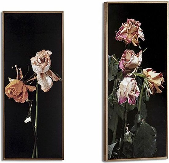 Schilderij Gouden Blommor Zwart spaanderplaat (21,2 x 2 x 51,2 cm ...