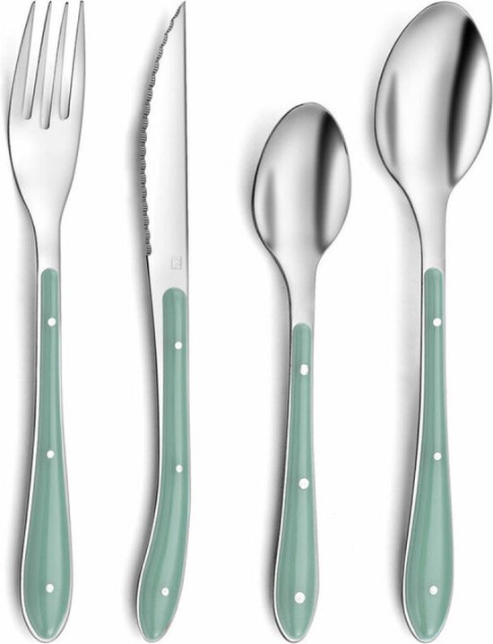 Bestek Amefa Bistro Groen Metaal (24 pcs) | bol