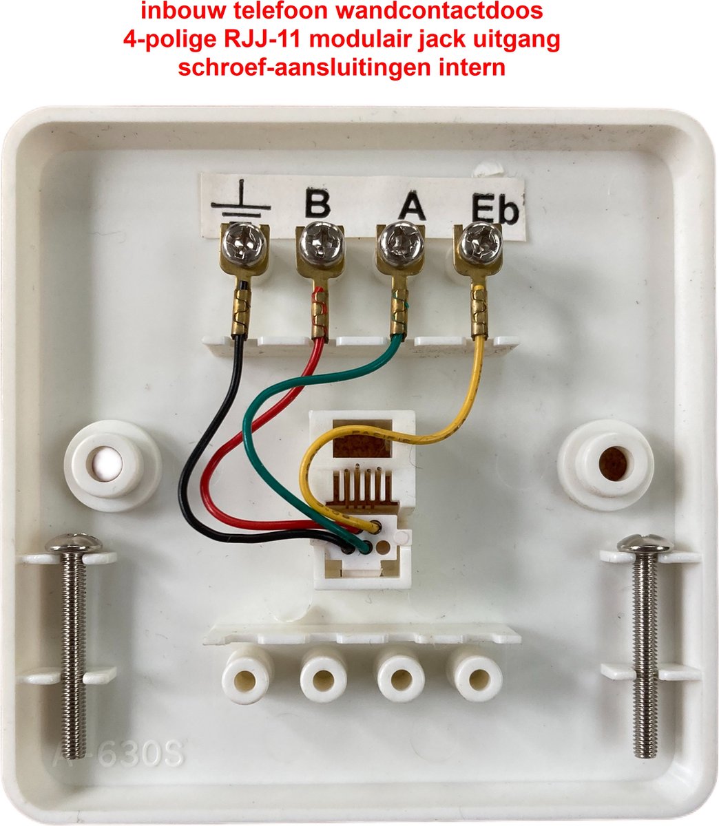 Telefoon Wandcontactdoos - Inbouw - 4 polig RJ11 - met ...