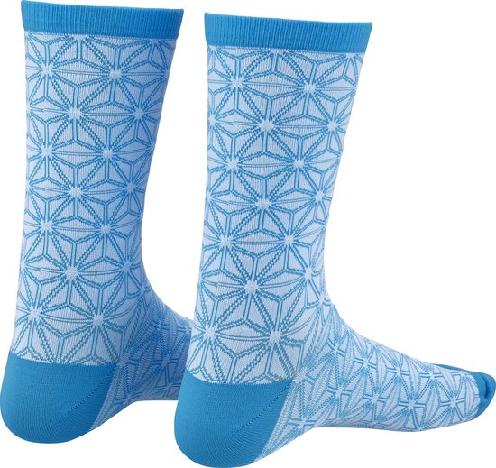 Supacaz Socks - Asanoha - White & Neon Blue - L/XL - Sokken | bol