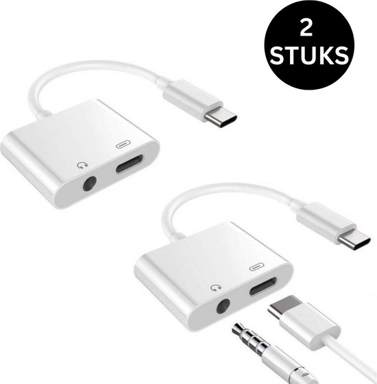 Splitter Iphone 2 STUKS - Type c - splitter iphone audio en opladen ...