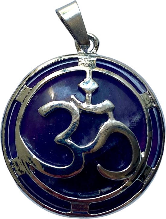 Amethist hanger - OHM Symbool - Natuursteen - Amethist - Healing ...