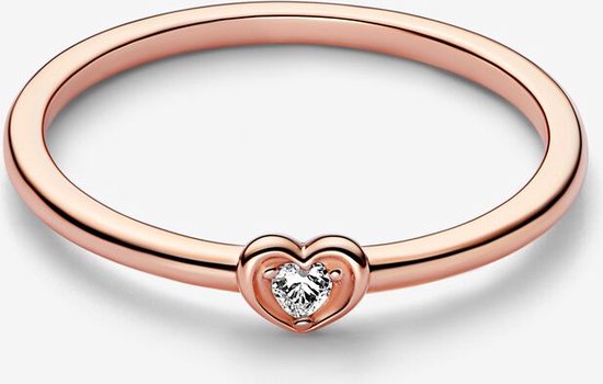 Pandora Ring Stralend Hart Rosé 182495C01-54 | bol