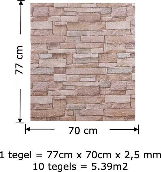 Plaktegels - 3D plaktegels - zelfklevende tegels - zelfklevend behang ...
