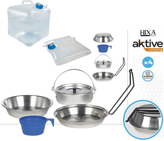 HIXA Camping Servies met Opvouwbare Jerrycan - 10 Liter - Kampeer set ...