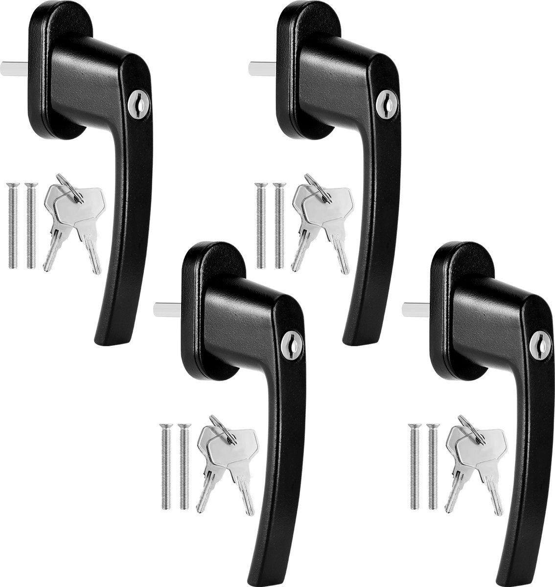 Afsluitbare raamkruk - 4 stuks - Inclusief sleutel en schroeven ...