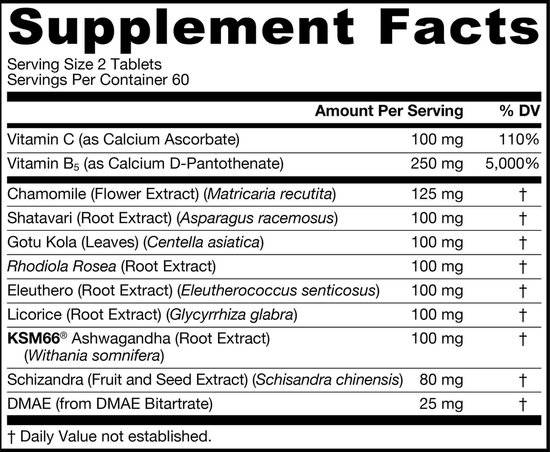 Adrenal Optimizer 120 tabletten - kamille, shativari, ashwagandha, gotu ...