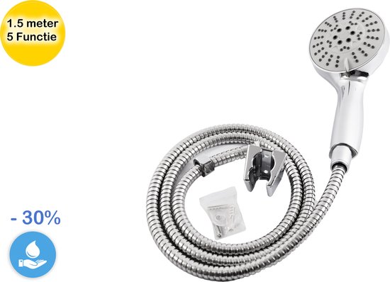 Douchekop Incl. Slang 1.5 Meter - Handdouche 1st. ø 8cm chroom - Douche ...