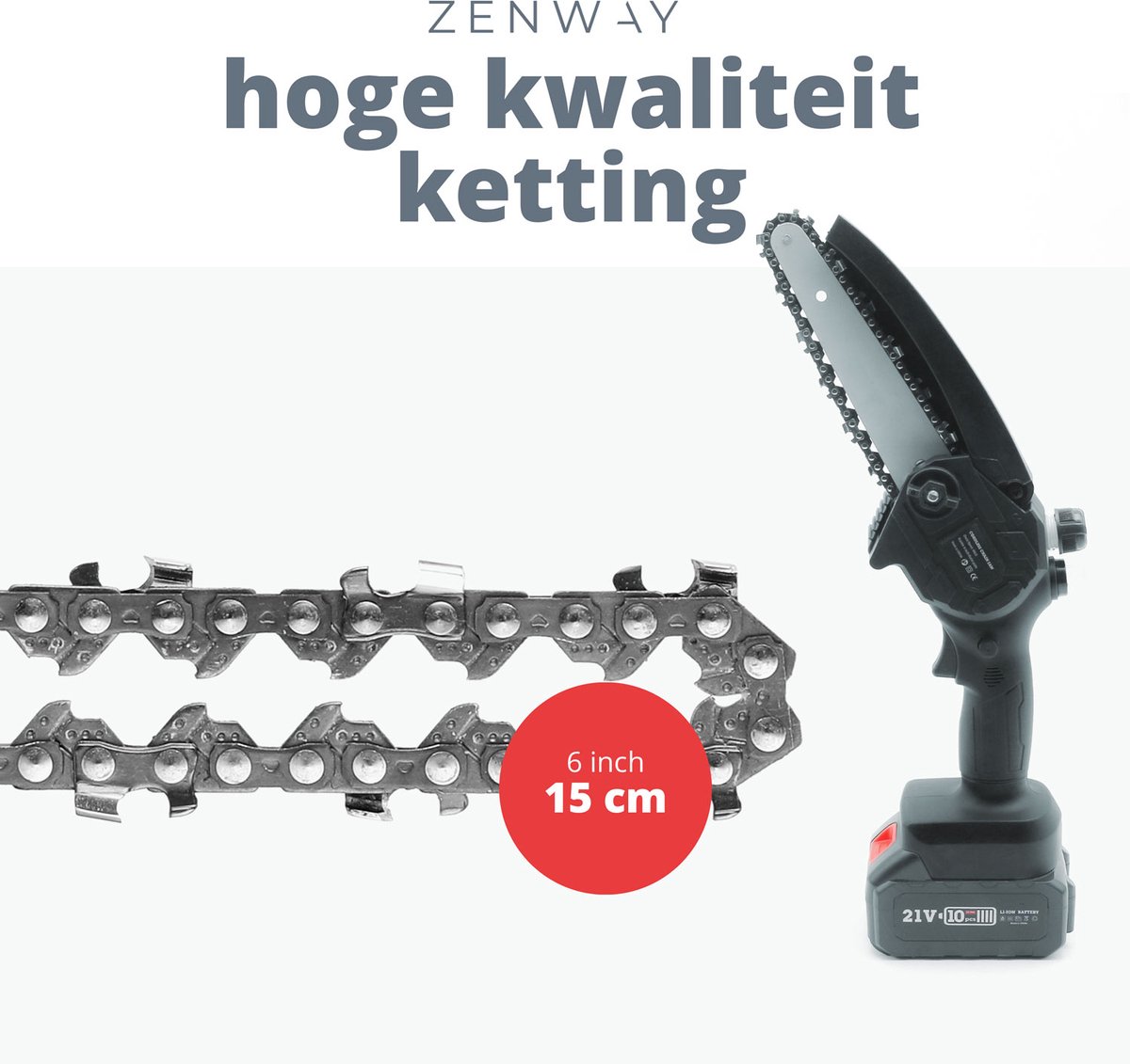 Zenway - 15 cm Groot - Ketting voor Zenway Mini Kettingzaag met accu | bol.com