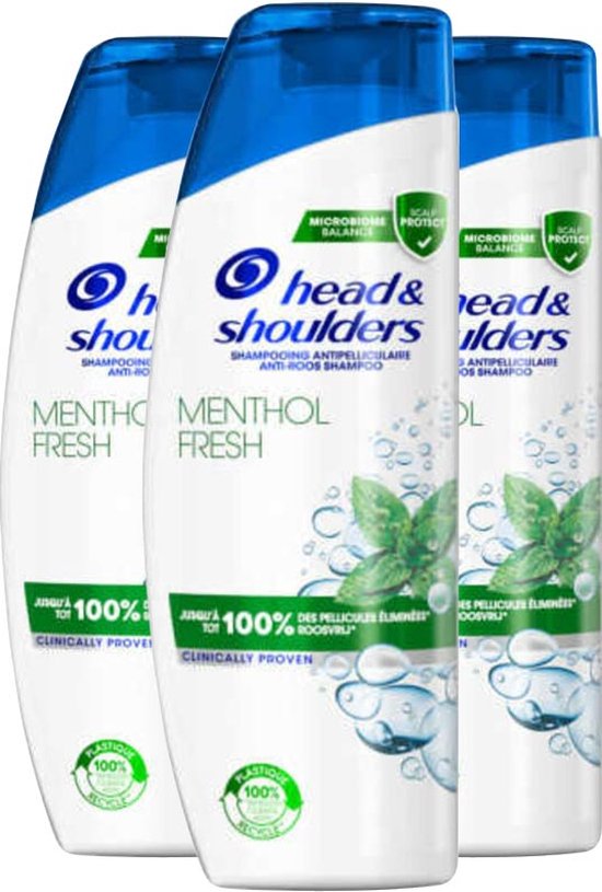 Head & Shoulders - Shampoo - Menthol Fresh - 285ml x 3 | bol