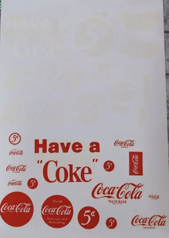 Coca-Cola Water Transfers Voor Vending Machines (met rode decals, 1 vel ...