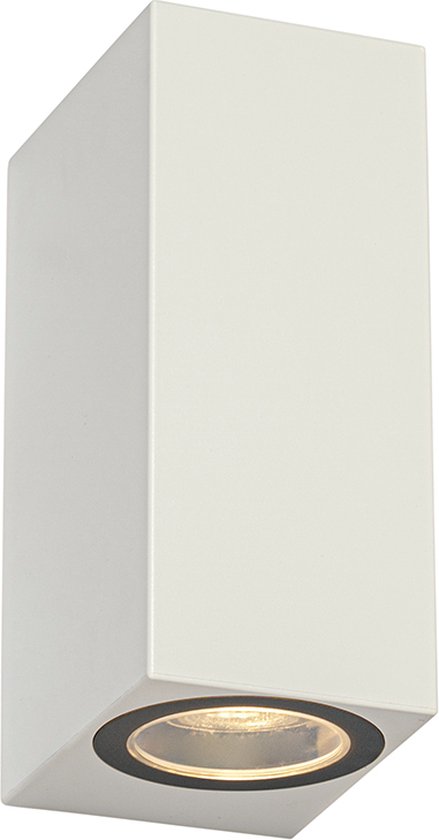 QAZQA baleno - Moderne Wandlamp voor buiten - 2 lichts - L 6.8 cm - Wit ...