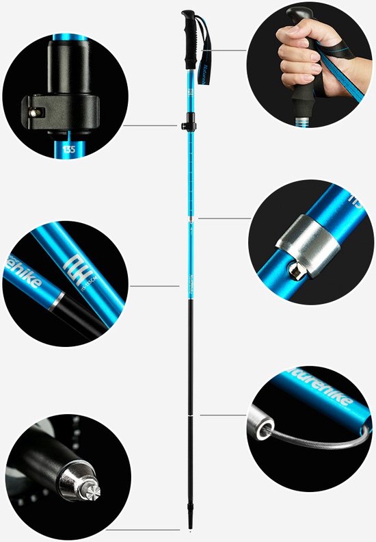 Naturehike Trekking Poles ST09 - Inklapbare wandelstokken - Aluminium ...