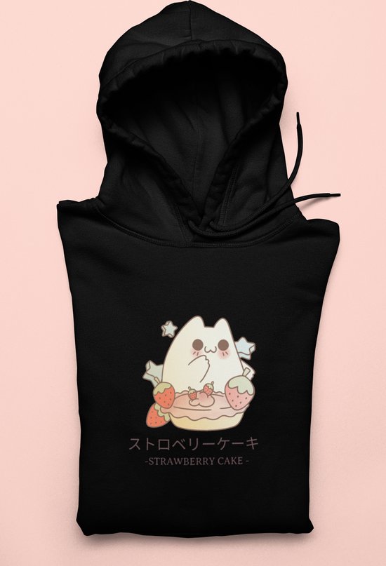 Cute cat Hoodie - Kawaii Neko - Anime Merch - Strawberry Jam - Maat L | bol