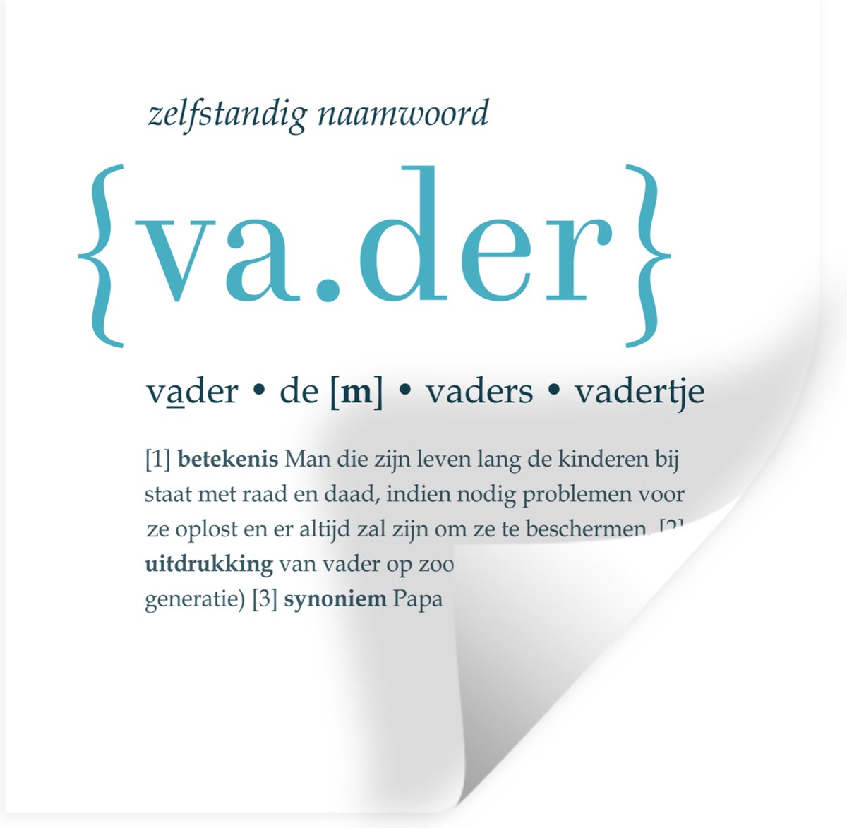 Muurstickers - Sticker Folie - Quotes - Vader definitie - Spreuken ...