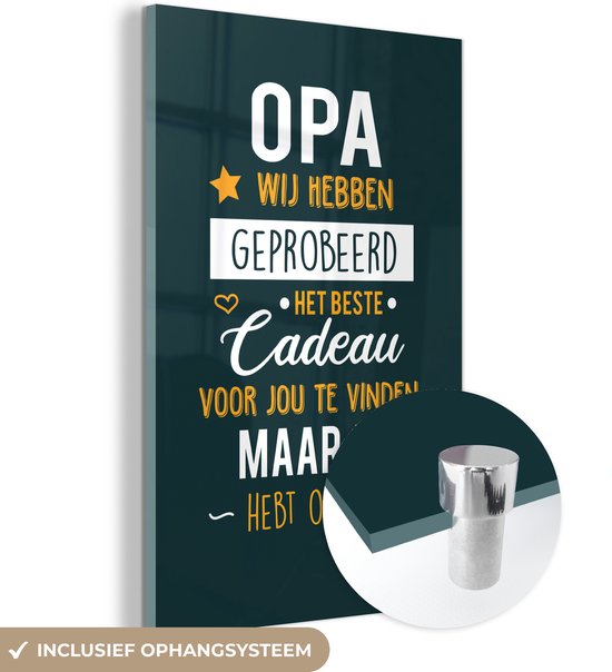 Schilderijen op canvas - Cadeau Opa - Vaderdag - Quotes - 60x90 cm ...